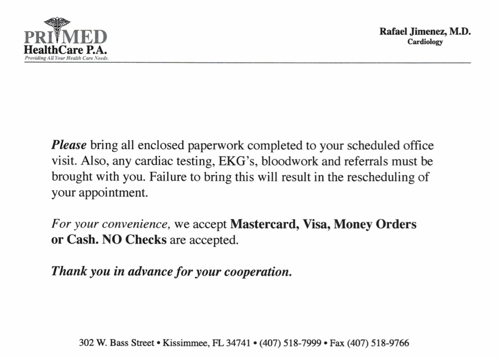 Online English Forms – PriMed Health Care P.A.